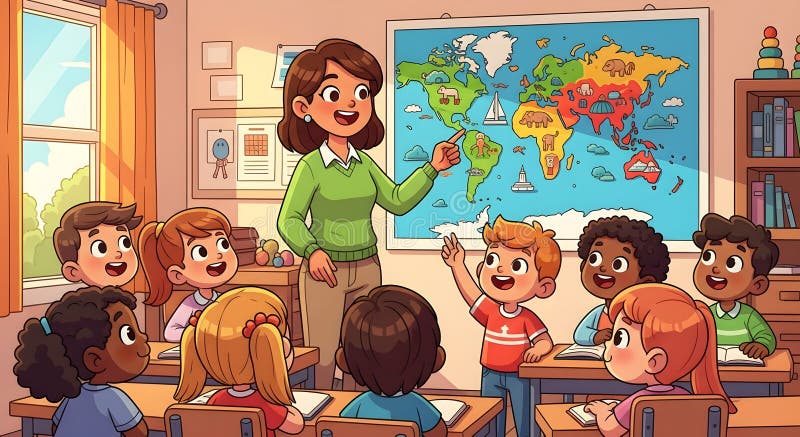 Engaging Elementary School Environment Stock Illustrations – 552 ...