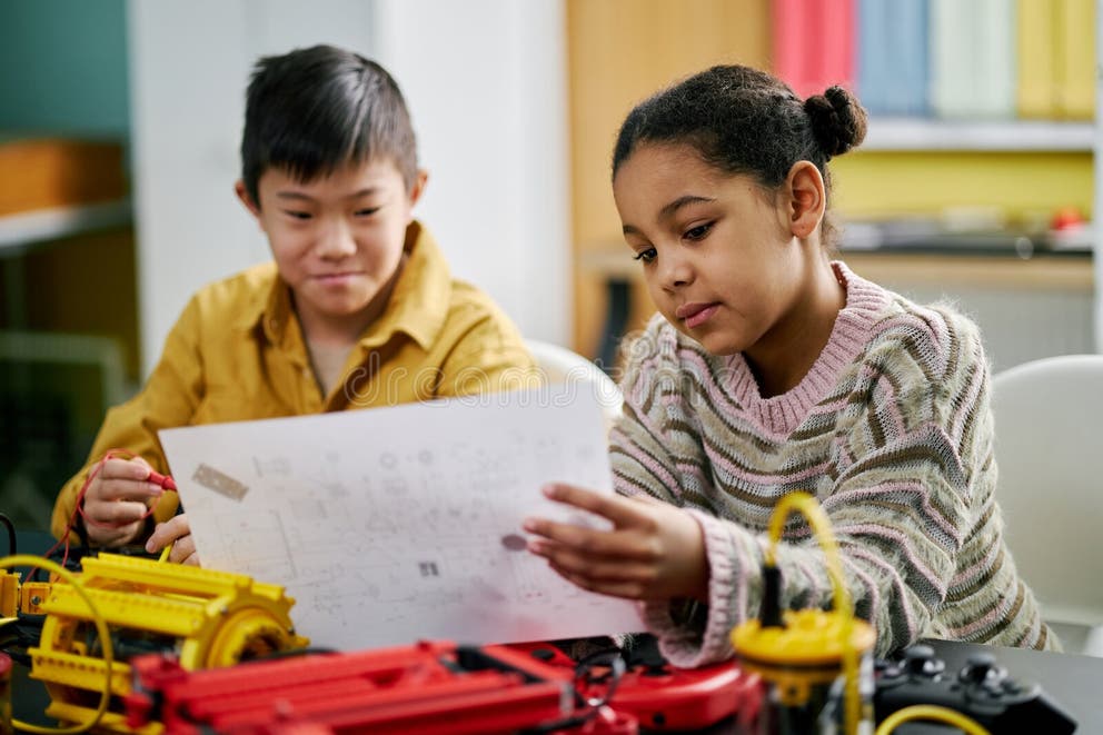 Engaging Children in Creative Engineering Projects Stock Image - Image ...