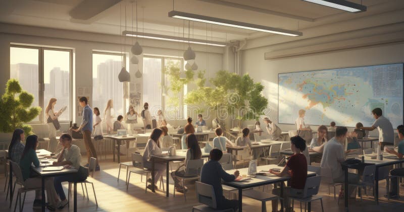 An Engaging Classroom Scene, Showcasing the Interaction between ...