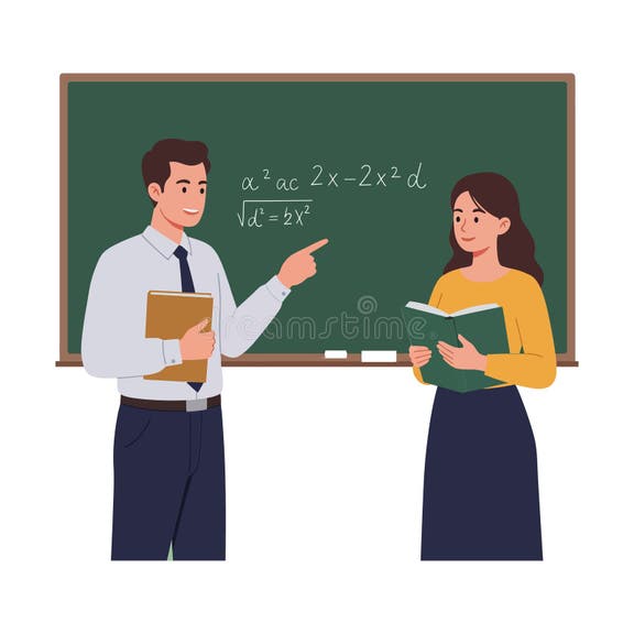 Engaging Classroom Scene with Teacher and Student Discussing Math ...