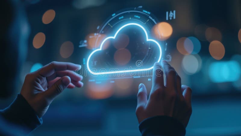 Engaging Cloud Platform Interface Digital Interaction Technology Stock ...