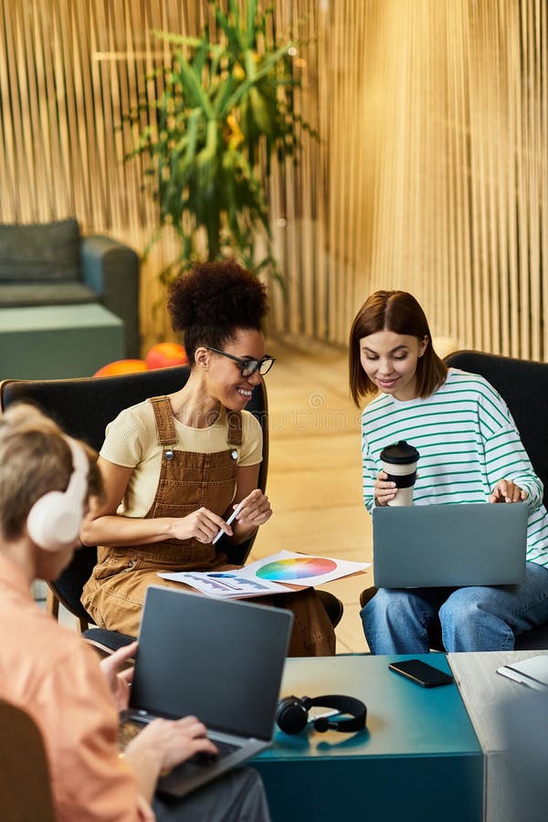 Engaging Colleagues Discuss Project Ideas during Stock Photo - Image of ...