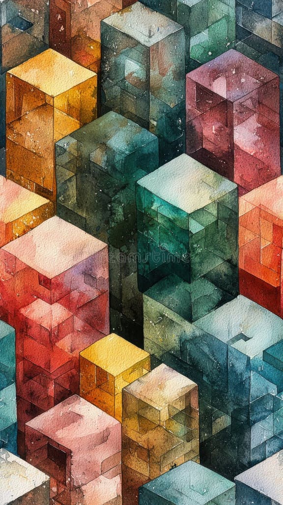 Engaging Colorful Pattern of Cubes Creating an Eye-catching and Dynamic ...