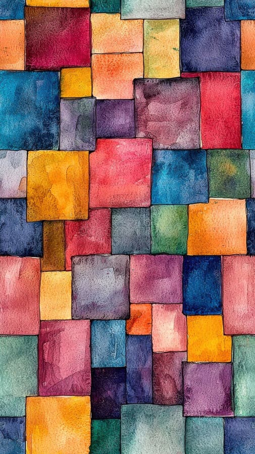 Engaging Colorful Pattern Featuring Geometric Shapes and Bright Hues ...