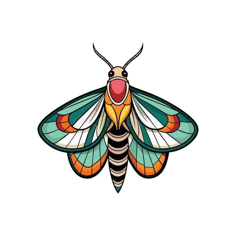 Creative Hummingbird Hawk Moth Coloring Activity Stock Illustration ...