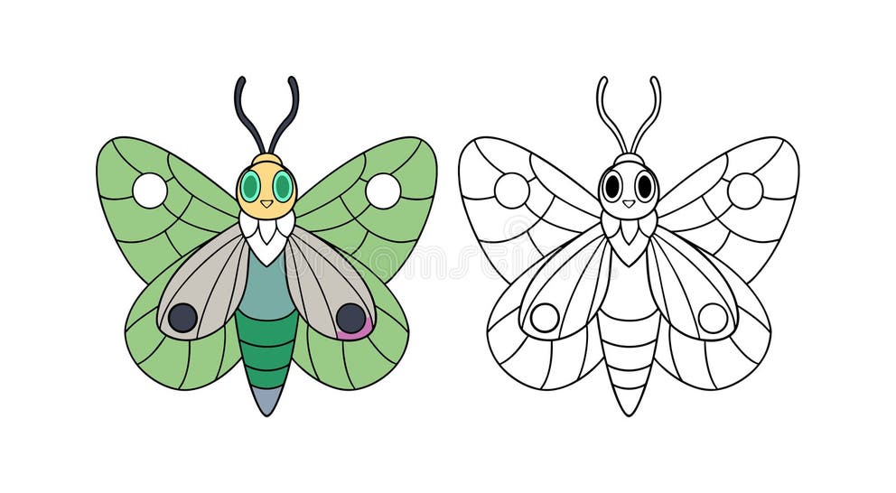 Engaging Empress Moth Coloring Template Stock Photo - Image of nature ...