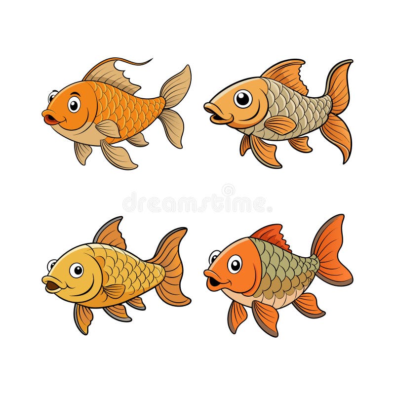 Common Carp Coloring Animal Illustration Stock Vector - Illustration of ...