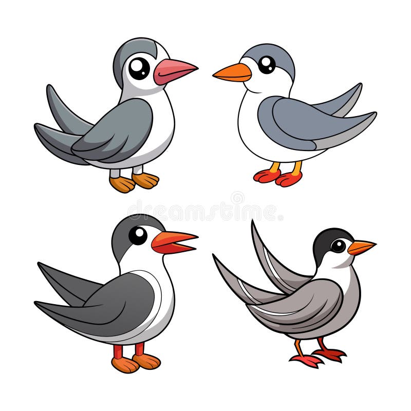 Common Tern Coloring Animal Illustration Stock Vector - Illustration of ...