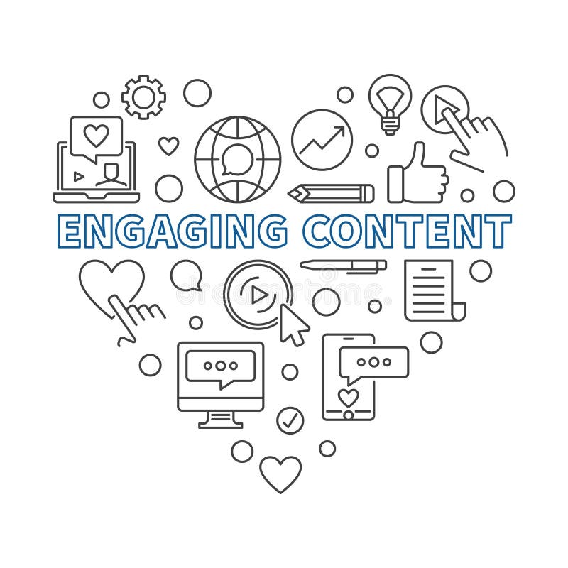 Engaging Content Vector Colorful Linear Horizontal Banner Stock Vector ...