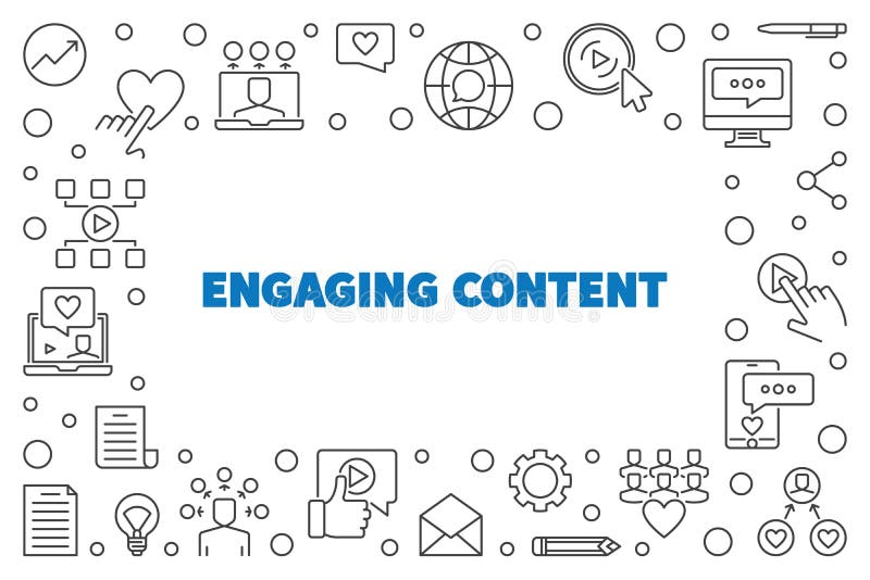 Engaging Content Vector Concept Simple Outline Frame Stock Vector ...