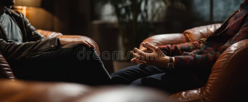 The Engaging Conversation between Two People in a Cozy Setting..AI ...