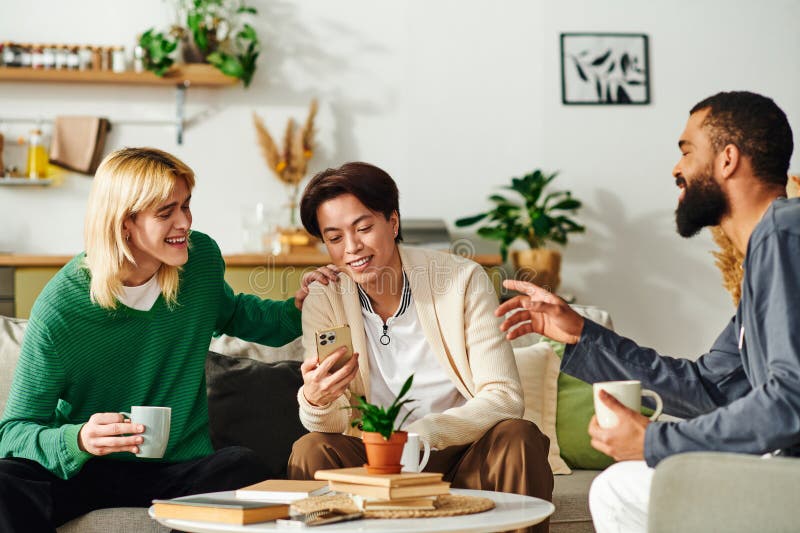 Engaging Conversations among Young Men at Stock Photo - Image of ...