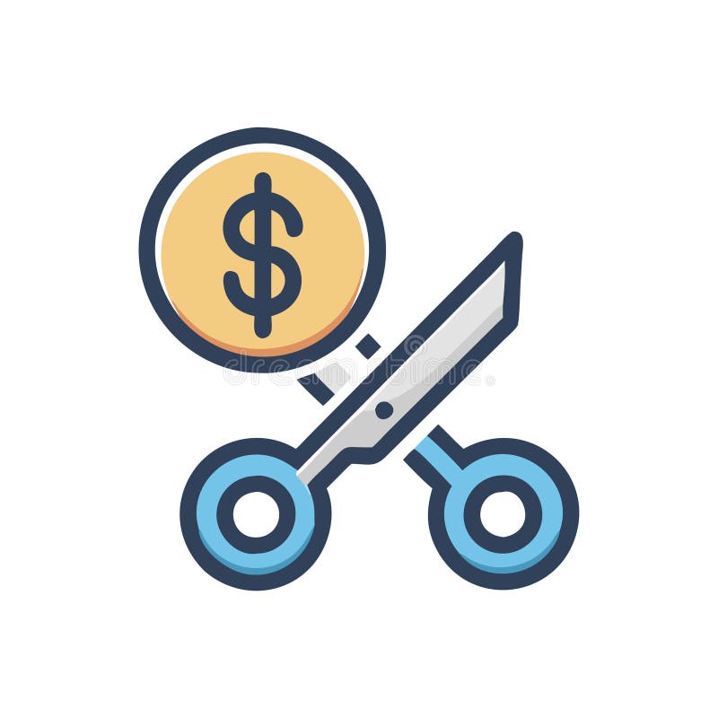 Engaging Cost Cutting Icon Design Stock Vector - Illustration of ...