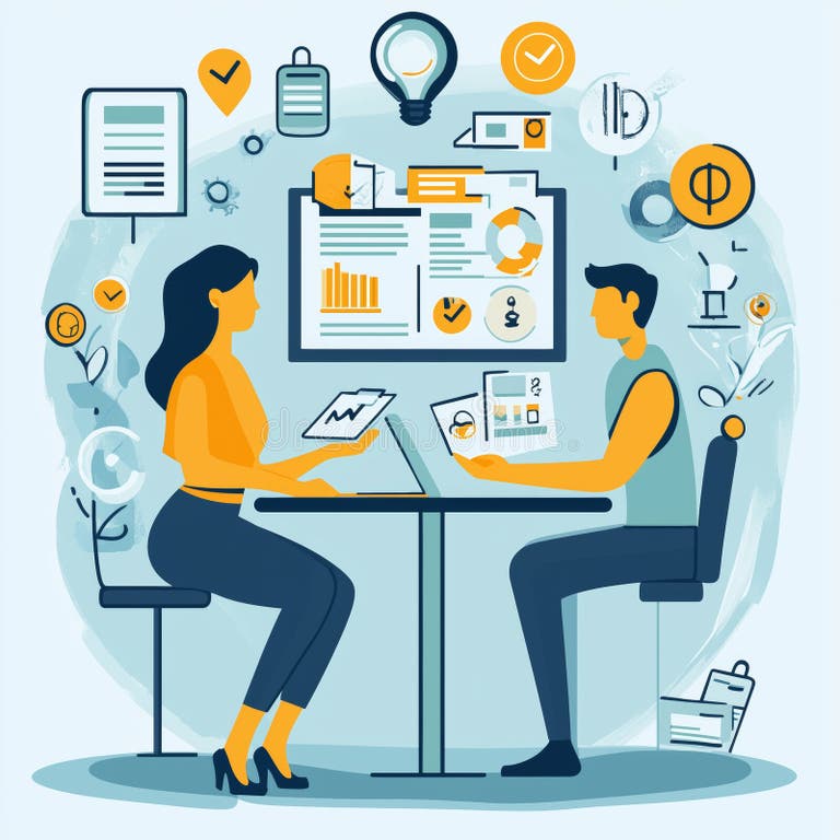 Engaging Customer Service Discussion in a Modern Workspace Stock Image ...