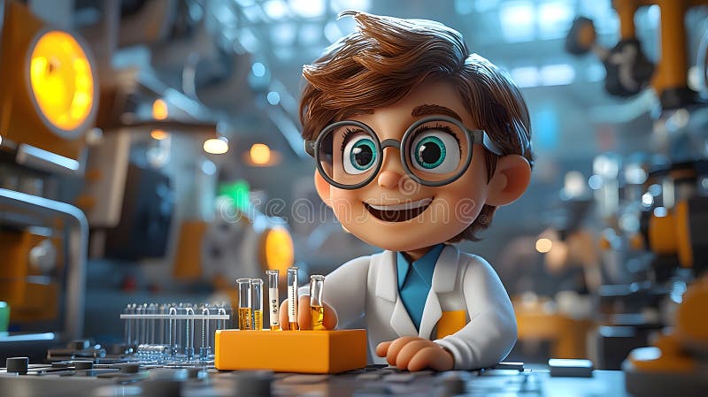 Engaging 3D Cartoon Characters Exploring Science and Education Concepts ...