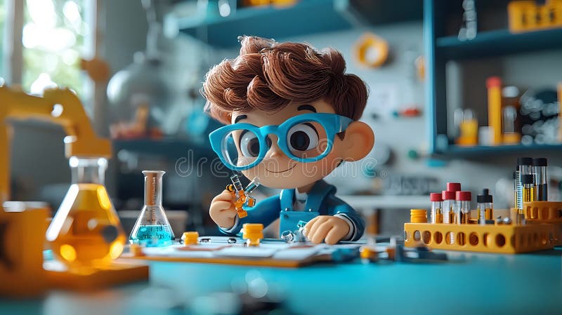 Engaging 3D Cartoon Characters Exploring the World of Science and ...