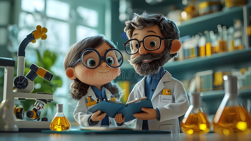 Engaging 3D Cartoon of Science and Education in Relevant Activity Stock ...