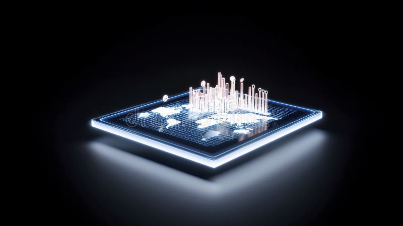 3D Digital Map Representation with Data Visualization Elements and ...