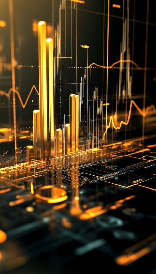Engaging 3d Visualization of Wealth and Finance Featuring Gold Prices ...
