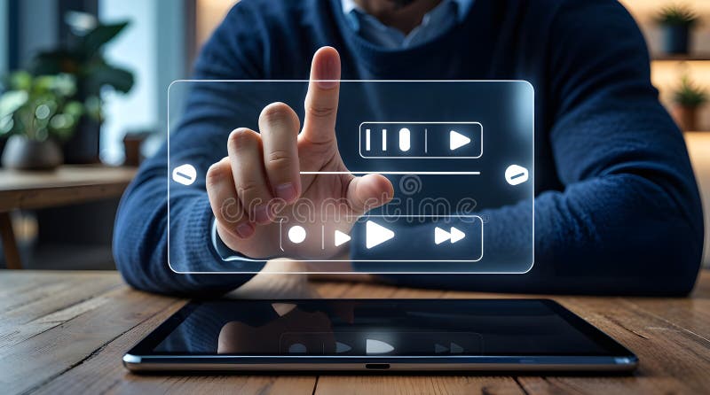 Engaging with Digital Content: a User Interacting with a Projected ...