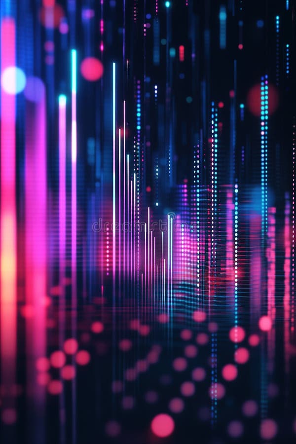 An Engaging Digital Environment Features Glowing Soundwave Bars in ...