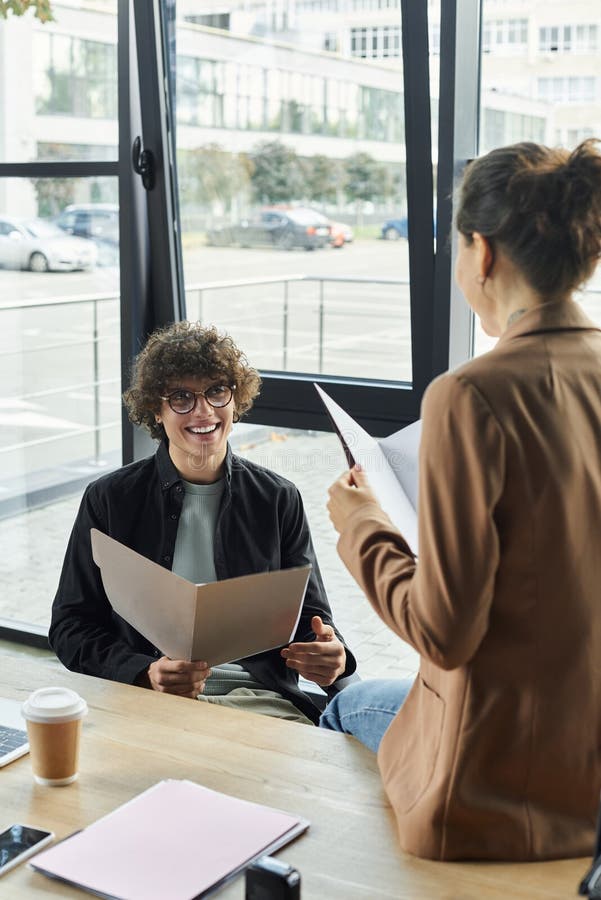 Engaging Discussion in a Modern Office Stock Image - Image of design ...