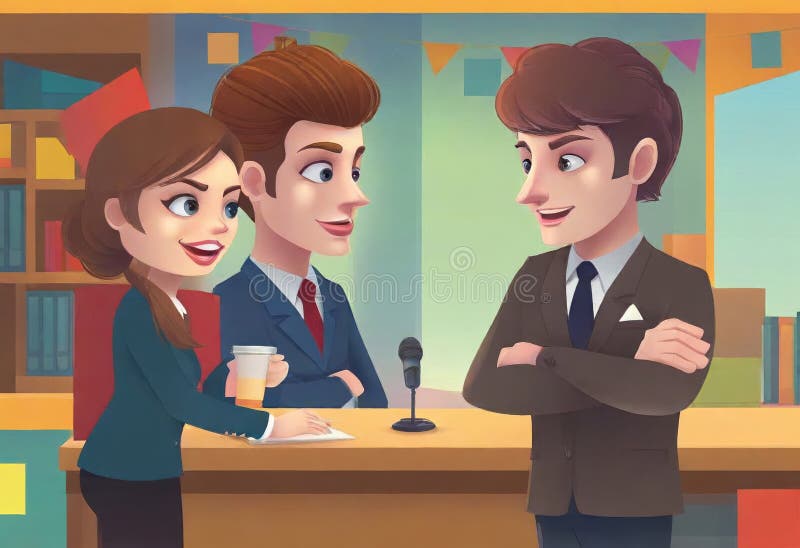 Engaging Discussion among Three Professionals in Stock Photo - Image of ...