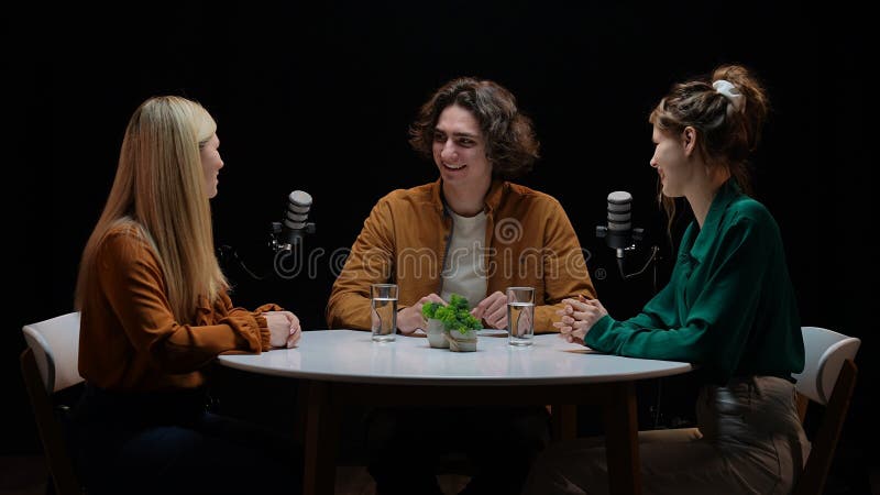 Engaging Discussions Storytelling Media Cozy Podcast Studio Setting ...