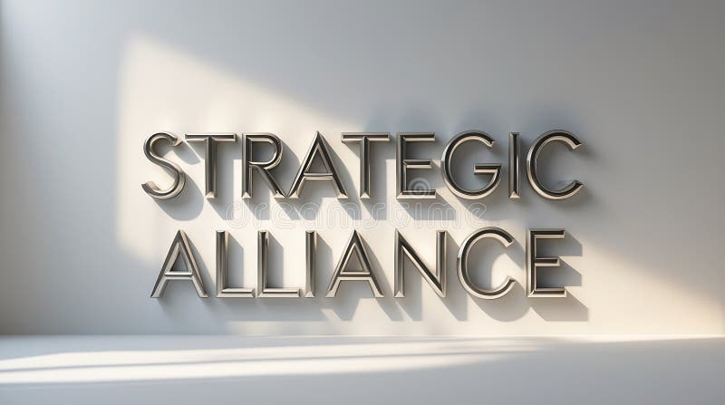 Engaging Display of Strategic Alliance Typography Against a Clean Wall ...