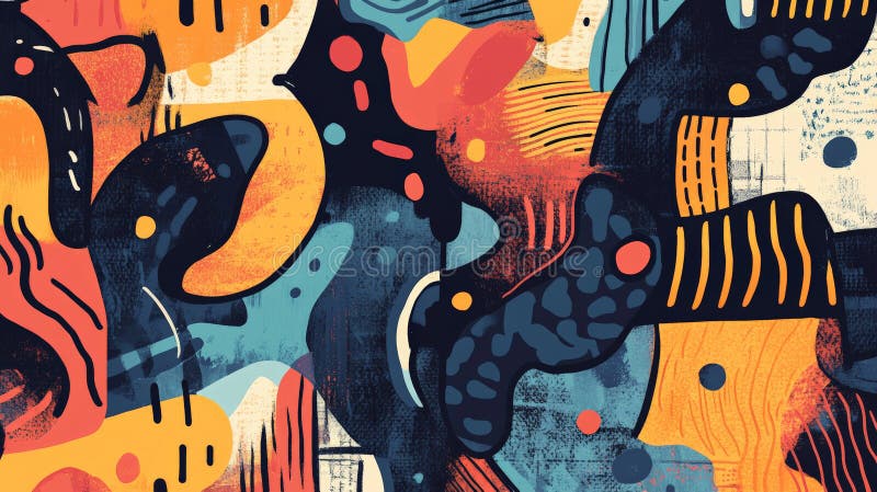 An Engaging Doodle Art Header Filled with Abstract Shapes and Textured ...