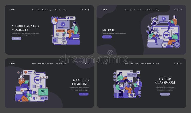 Engaging EdTech Microlearning and Gamified Stock Vector - Illustration ...