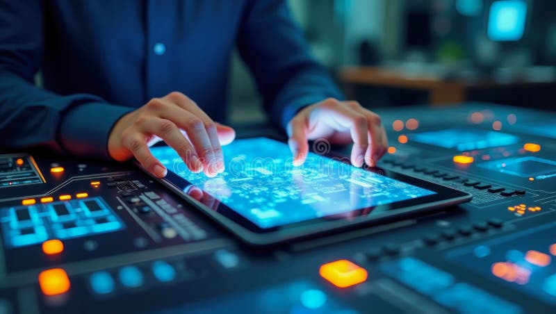 Engaging Futuristic Technology Sleek Touchscreen Device Stock Photos ...