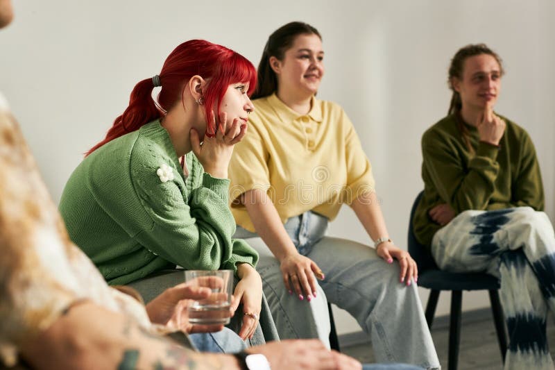 Engaging in Group Discussion during Informal Meeting Stock Image ...