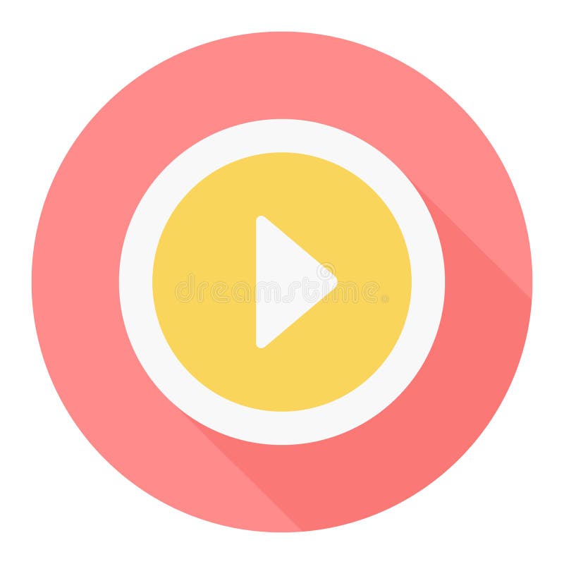 Dynamic Play Button Icon in Vibrant Circular Design Stock Illustration ...