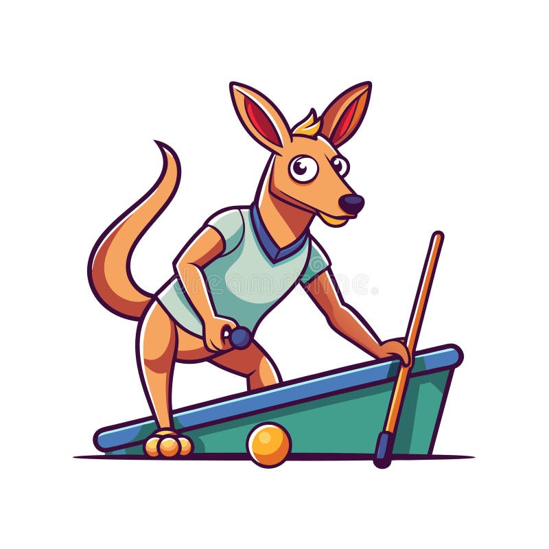 Heavy Kangaroo Billiards Illustration for Fun Stock Image ...