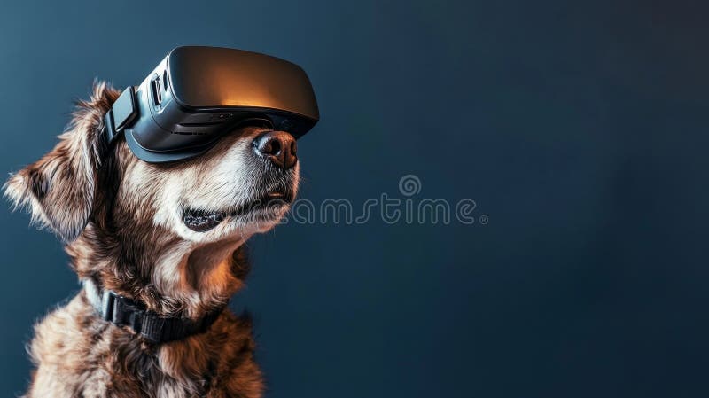 Engaging Image of a Dog in Vr Glasses Ready for Custom Text and ...