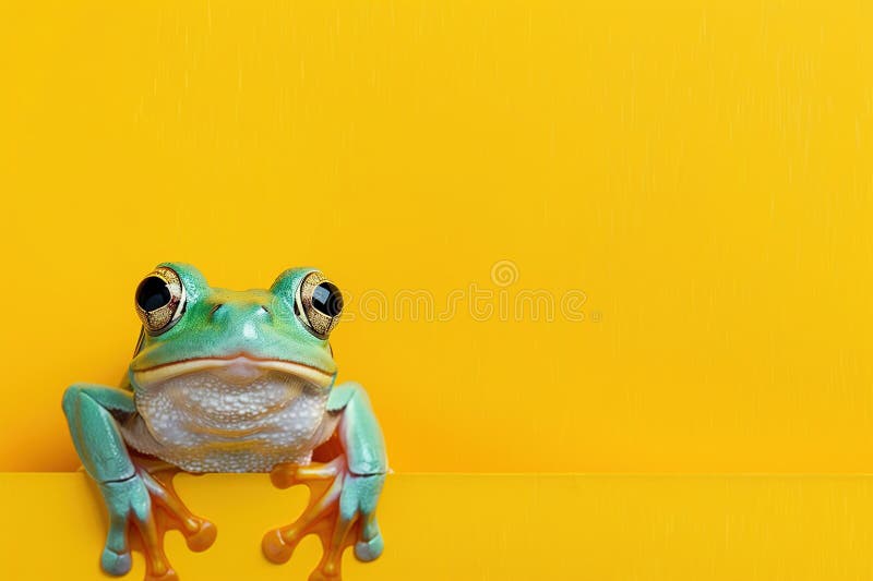 Engaging Image of a Frog with a Quirky Expression, Set Against a Vivid ...