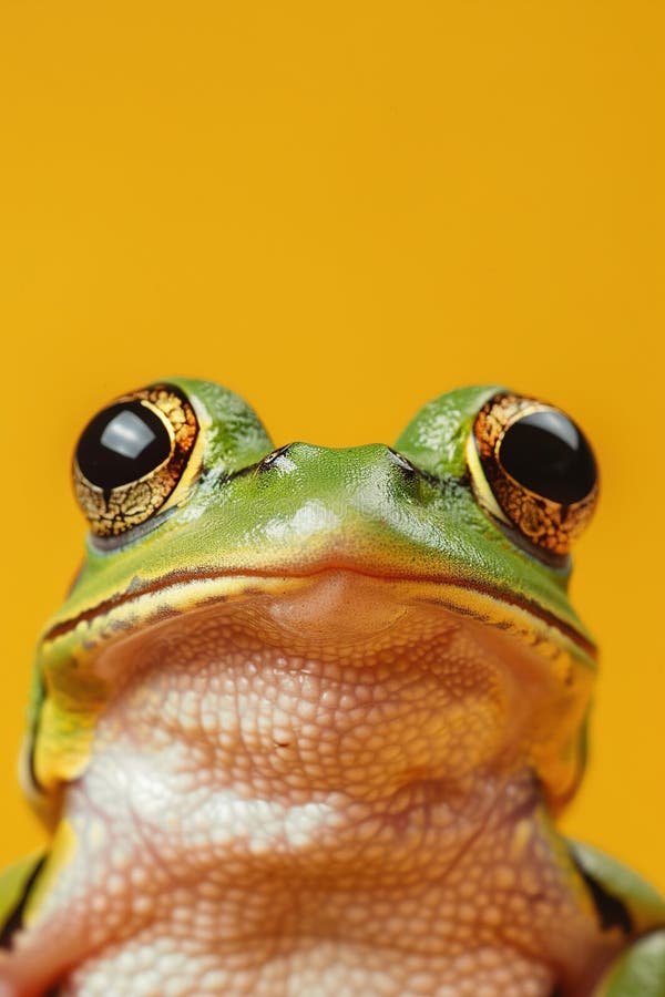 Engaging Image of a Frog with a Quirky Expression, Set Against a Vivid ...
