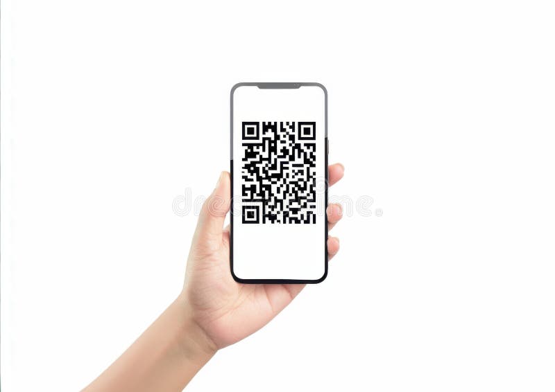 An Engaging Image of a Hand Holding a Big QR Code, Representing ...