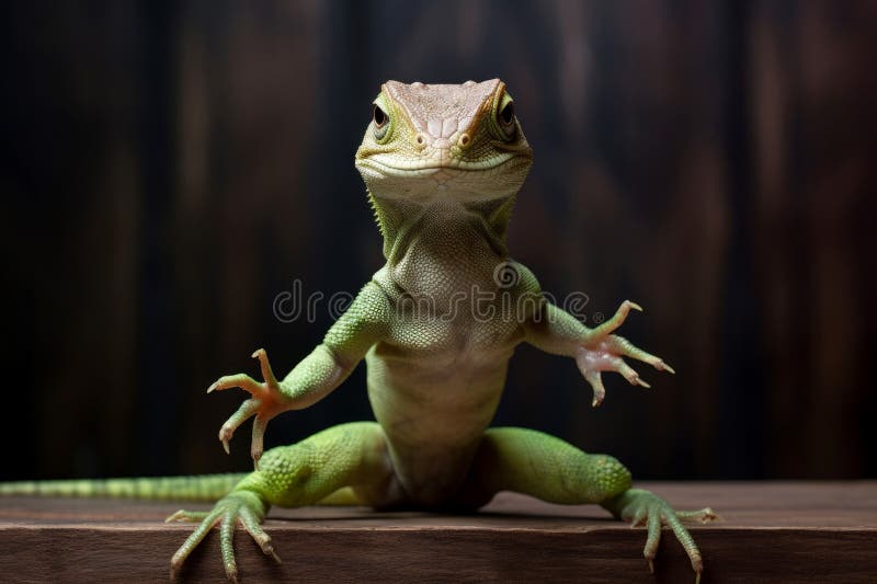 Engaging Lizard Pose Fun. Generate Ai Stock Photo - Image of ...