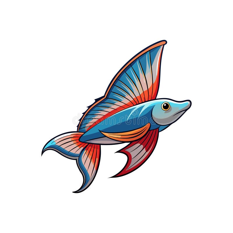 Dynamic Flier Fish in Marine Environment Stock Illustration ...