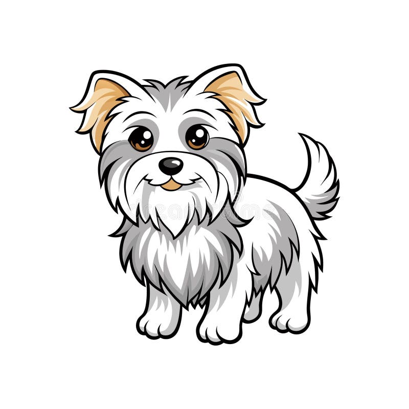 Engaging Morkie Coloring Template Stock Image - Illustration of ...