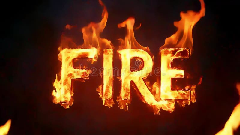 Engaging Motion Animation Featuring the Word Fire Engulfed in Flames Stock Video - Video of ...