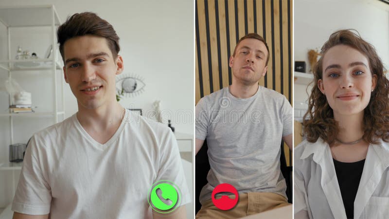 Split Screen Collage Different People Diverse Young and Old Happy ...