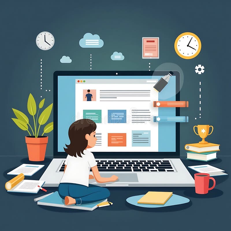 Engaging Online Learning Platforms for Modern Education Stock ...