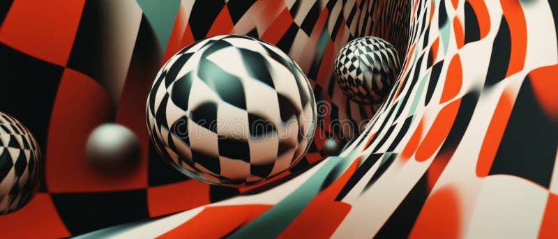 Engaging Optical Illusion Featuring Geometric Patterns and Contrasting ...