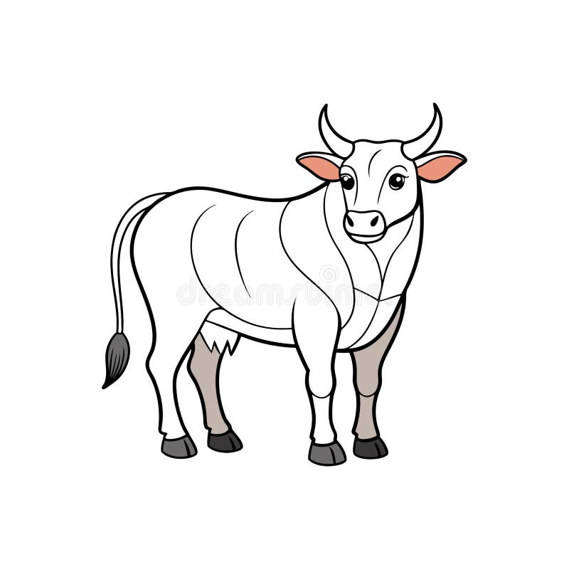 Engaging Ox Coloring Activity for Children Stock Illustration ...