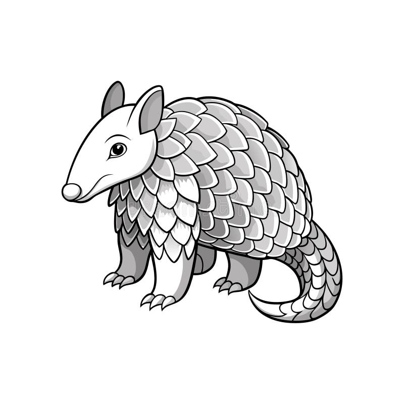 Engaging Pangolin Coloring Illustration Stock Image - Illustration of ...