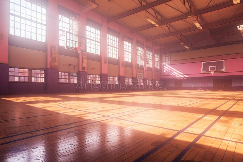 Engaging Physical Education Class in a Brightly Lit Gym with Minimalist ...