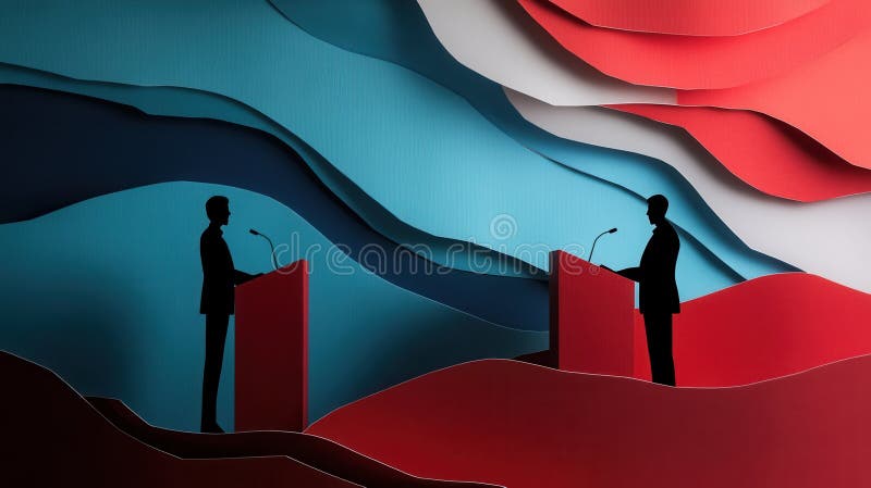 Engaging Political Debate with Bold Paper Art Background and Dynamic ...